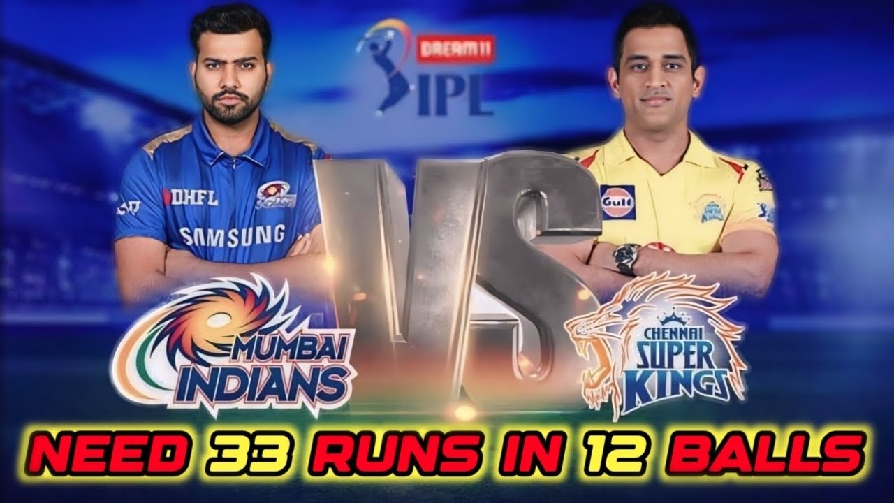 NEED 33 RUNS IN 12 BALLS | MI VS CSK | INTENSE MATCH | K.POLLARD NE ...