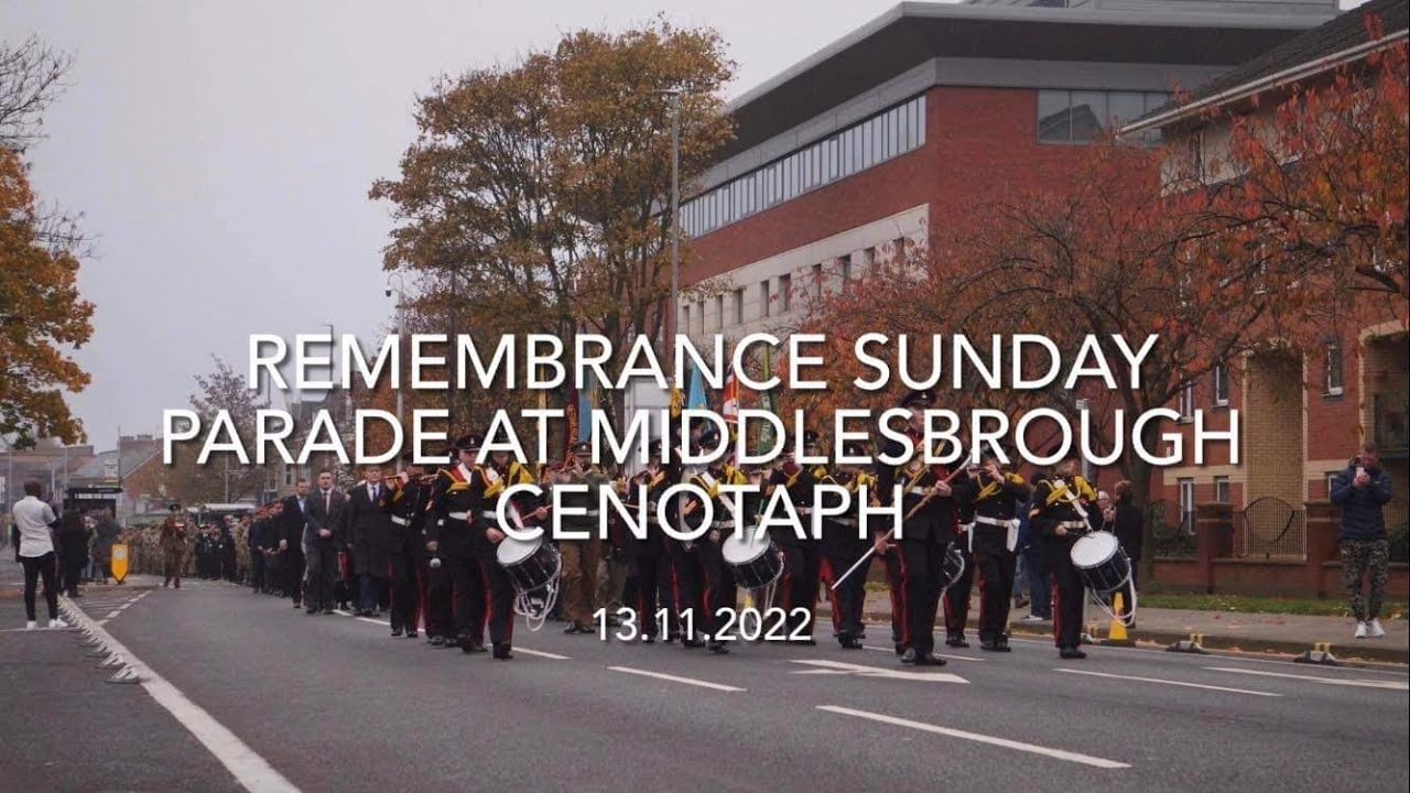 Remembrance Sunday Parade at Middlesbrough Cenotaph (13.11.2022) - YouTube
