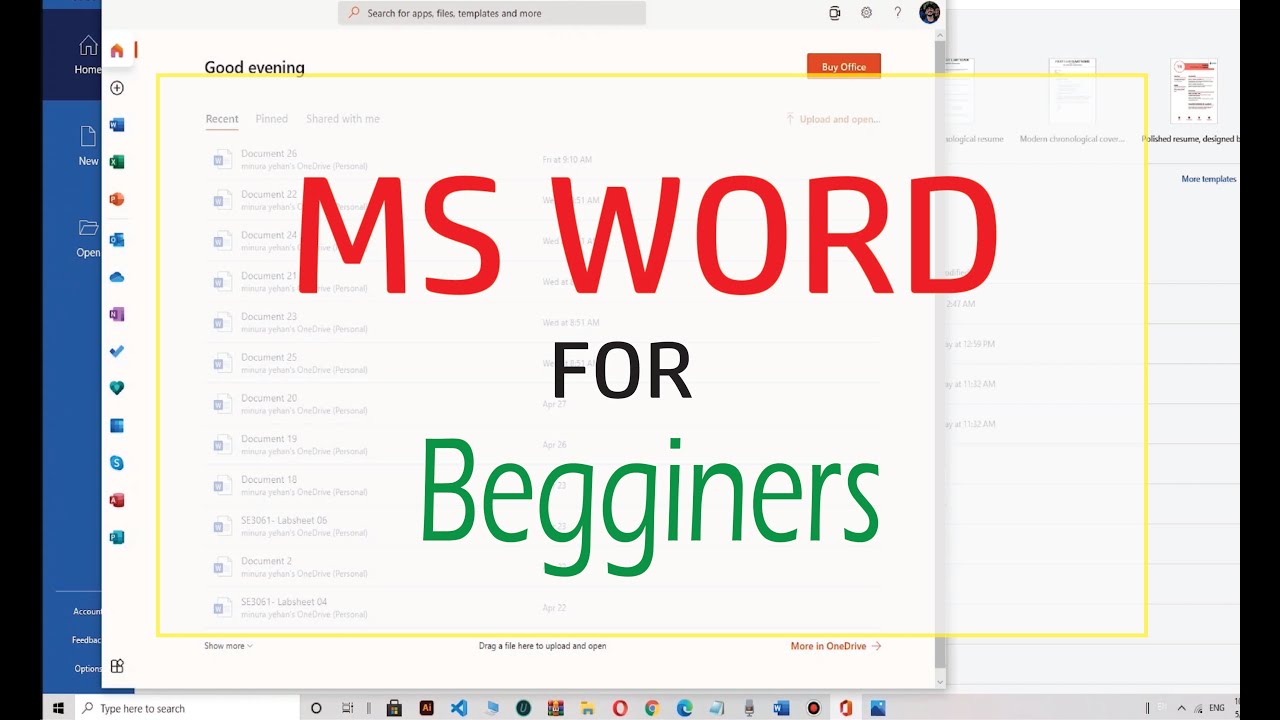 'Microsoft Word' For Beginners (English) - YouTube
