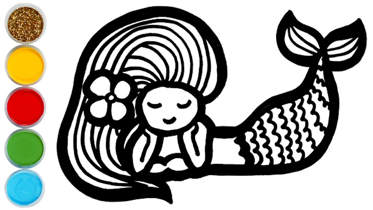 Mermaid Drawing, Painting, Coloring for Kids & Toddlers | Try to Draw ...