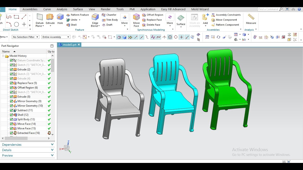 Chair designing using NX 12 - YouTube