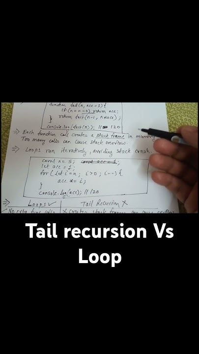 Which one is better ? Tail recursion vs Loop #dsa #javascript - YouTube