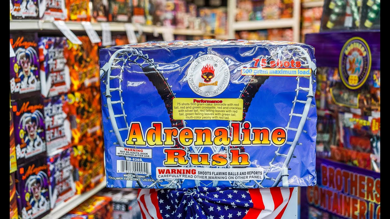 ADRENALINE RUSH - MEGABANGER FIREWORKS - CASEYS FIREWORKS - YouTube