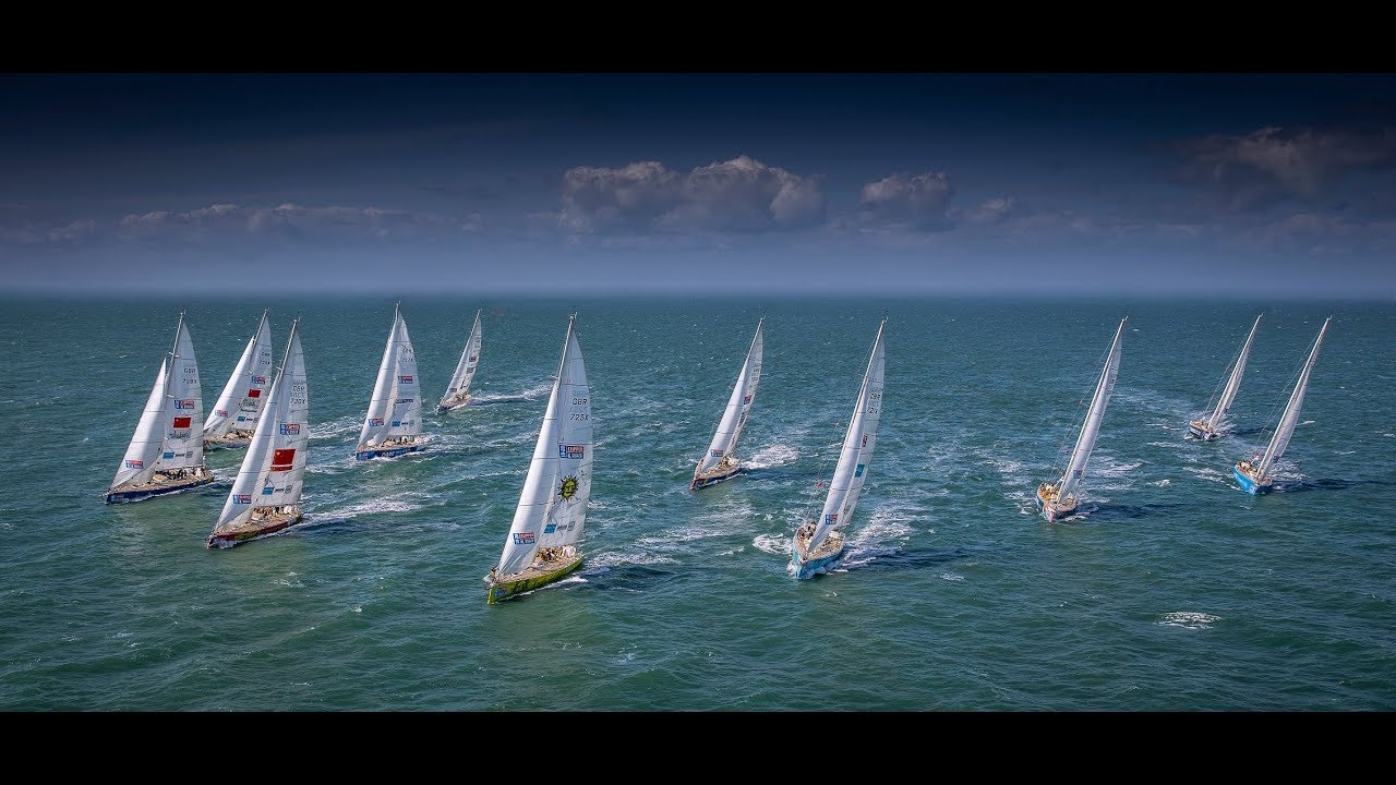 Clipper Race Fleet Racing Towards Race Start in London - YouTube