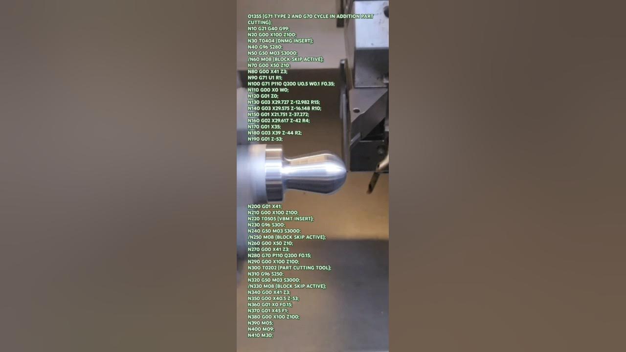 G71 and G70 Cycle, Part Cutting CNC, CNC TURNING, PROGRAMMING, Manufacturing, cnc torna eğitimi ...