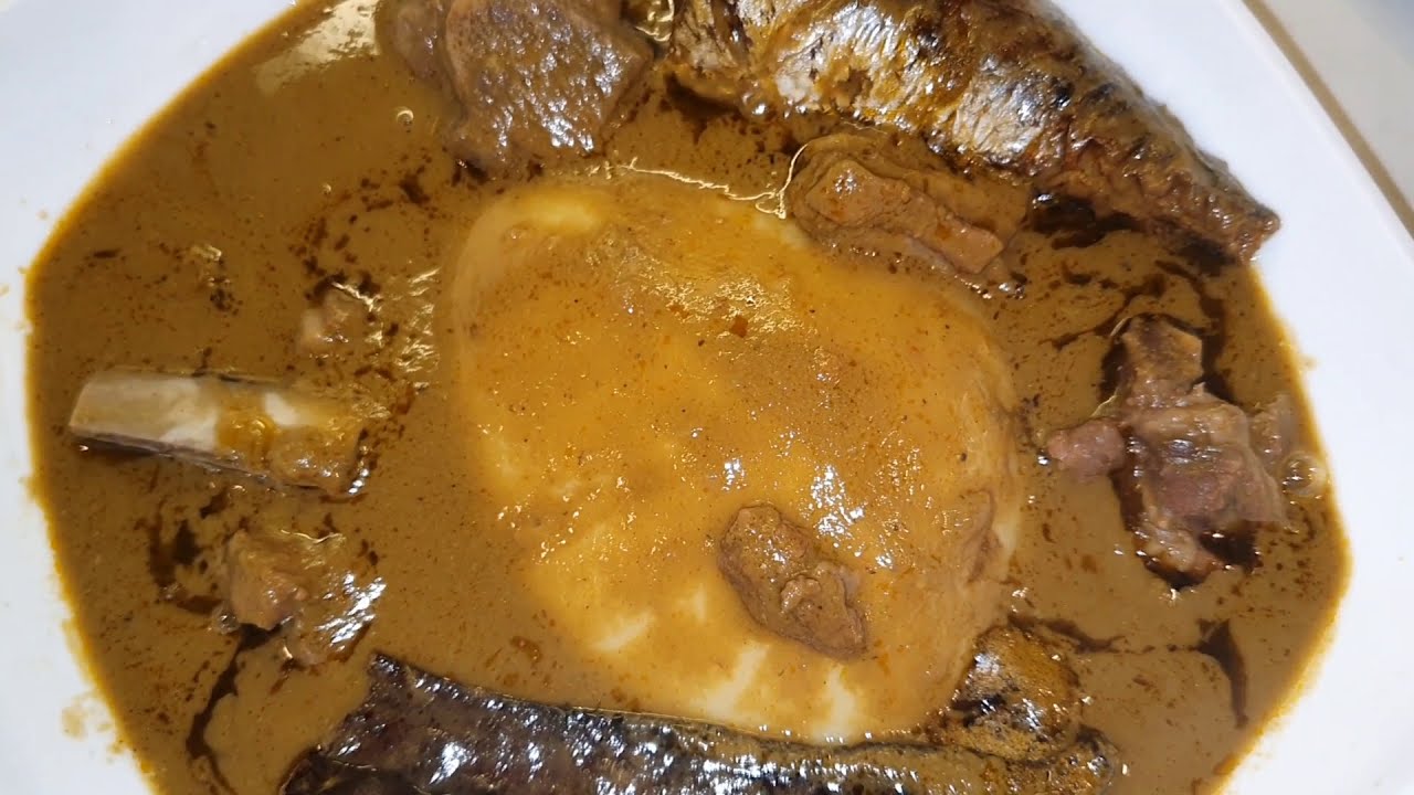 How to make Nkate Konto Nkwan (Peanut butter & Spinach Soup) - YouTube