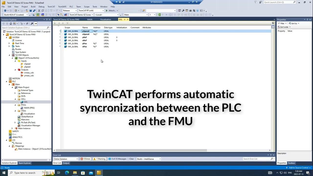 Virtual Commissioning using Direct FMU Import from MapleSim into TwinCAT from Beckhoff - YouTube