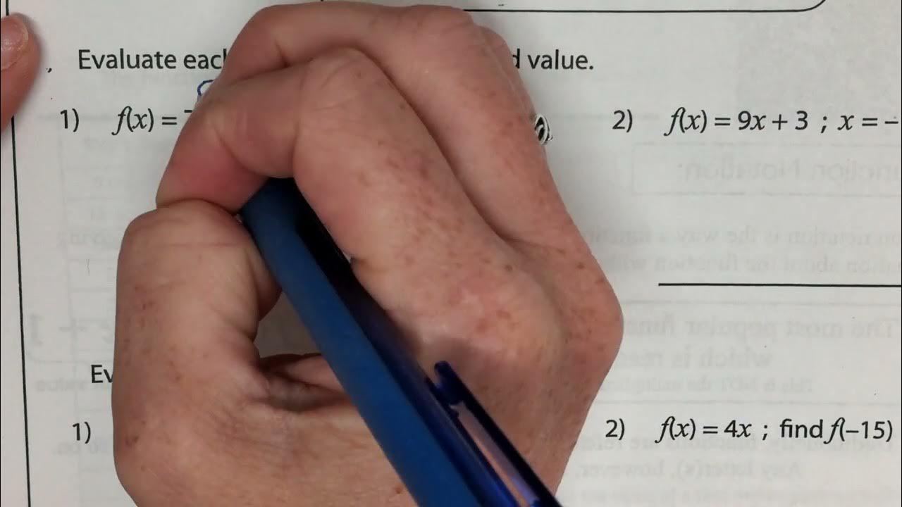 Algebra 1-4 Function Notation and Evaluation - YouTube