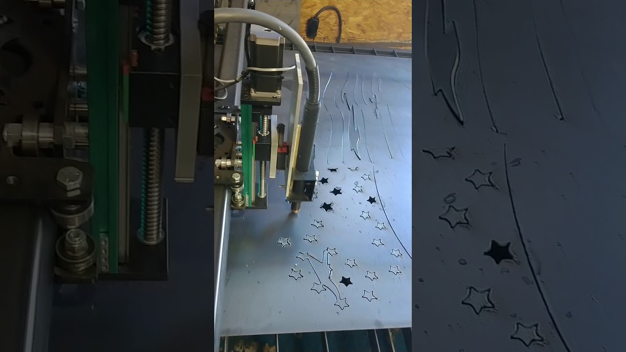 CNC Cutting Waving Flag - YouTube