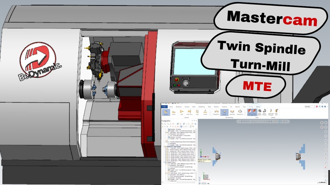 Mastercam Twin Spindle Turn-Mill | MT Environment Tutorial - YouTube