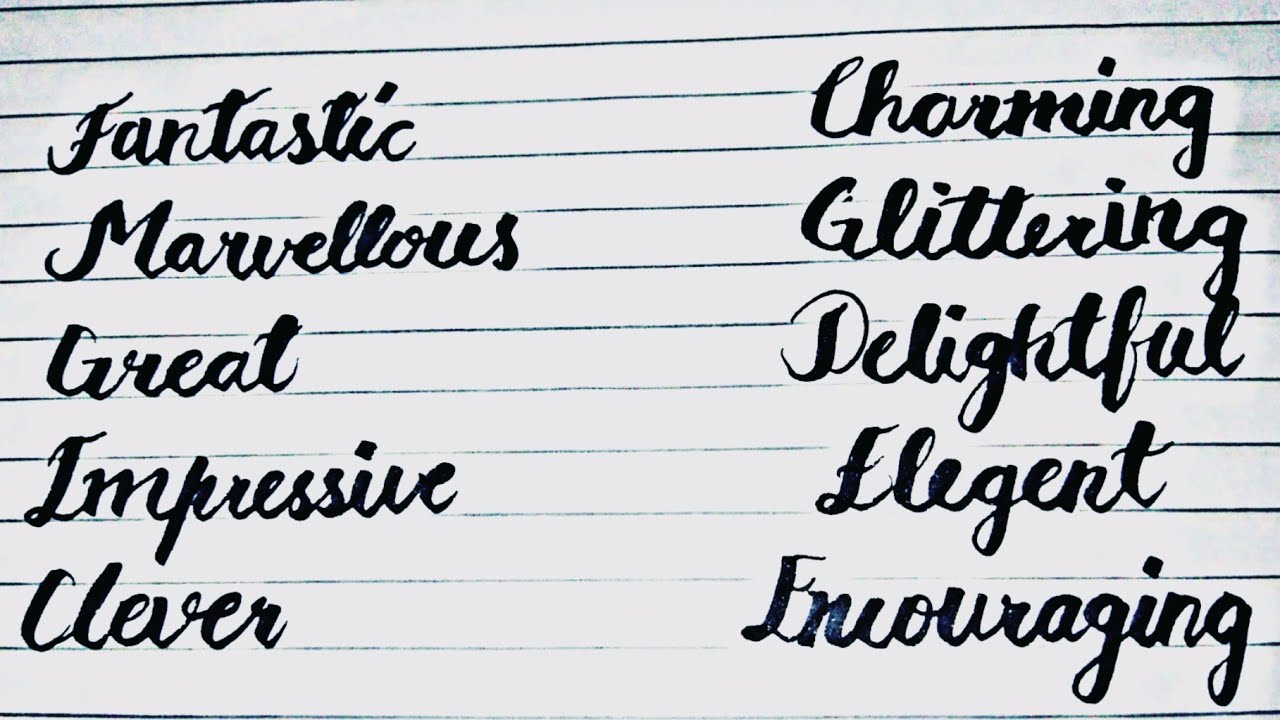 Easy Complimentary Words in Cursive Handwriting || How to improve your ...