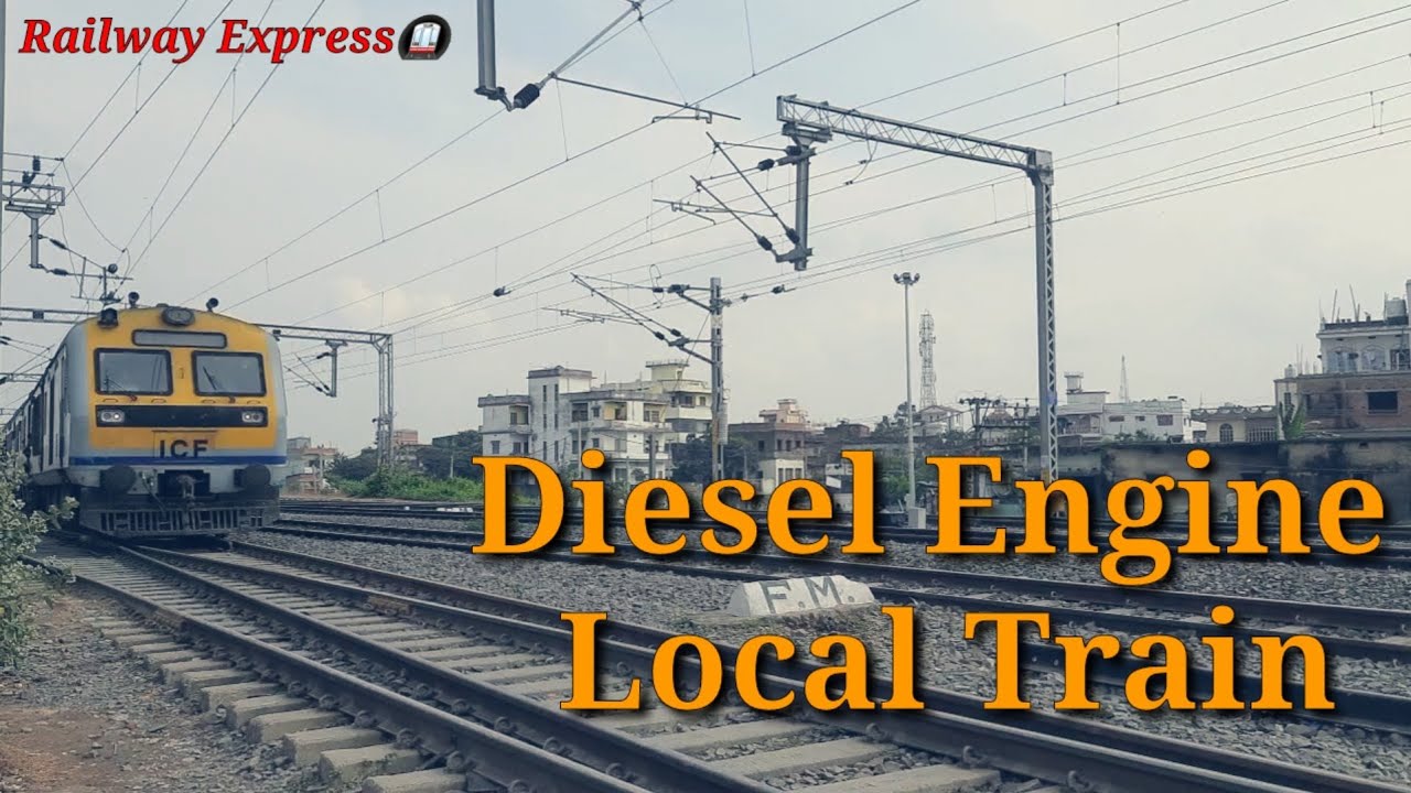 Local Train Diesel Engine Crossing #dieselengine #railwayexpress - YouTube