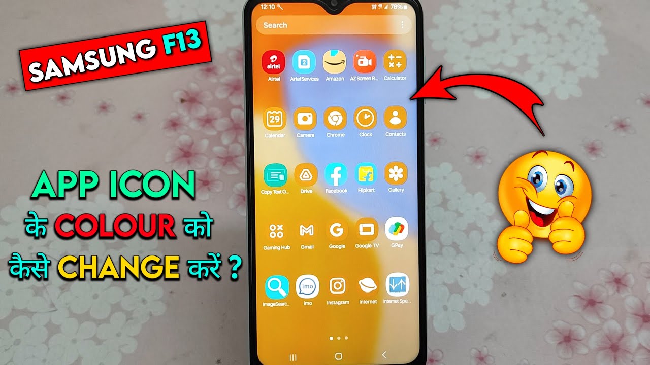 How to change App icon colour in samsung galaxy F13 || Samsung f13 me ...