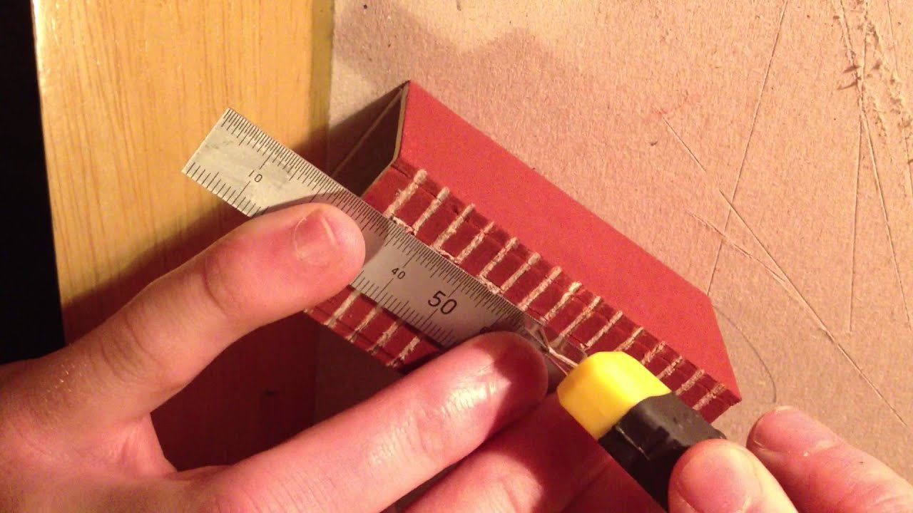 Applying a 'Red Brick' finish on cardboard - YouTube