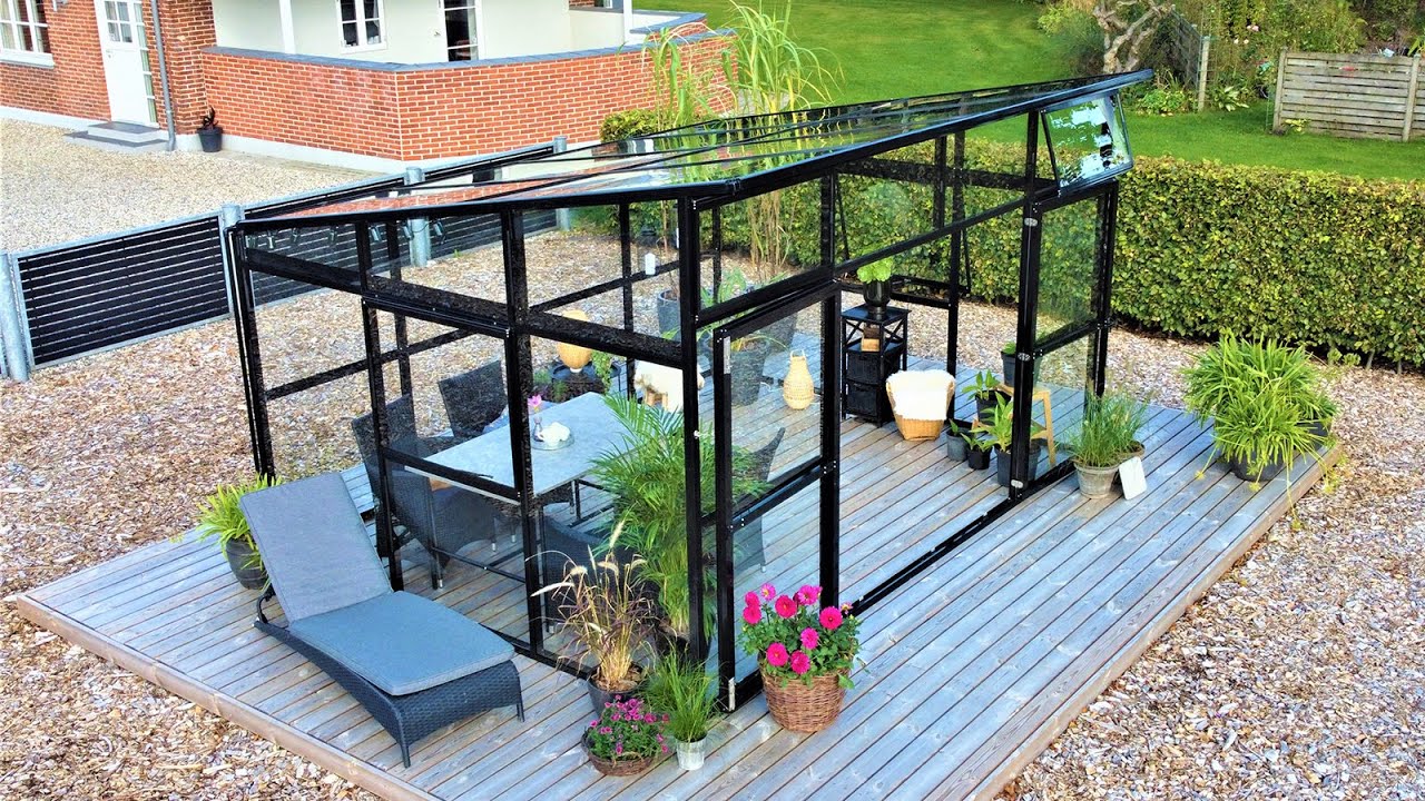3M X 4M (10' X 13') Pent Roof Glasshouse/Greenhouse/Sunroom - YouTube