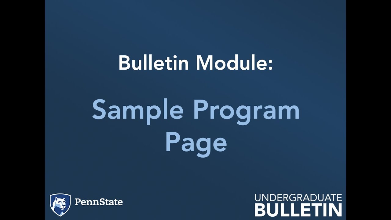 Bulletin Module - Sample Program Page - YouTube