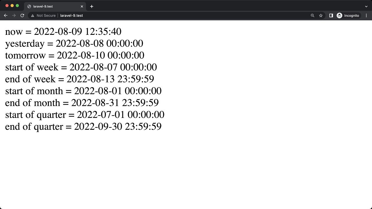 Laravel Get Date Of Week Month Quarter YouTube Laravel Get Date Of Week Month Quarter YouTube