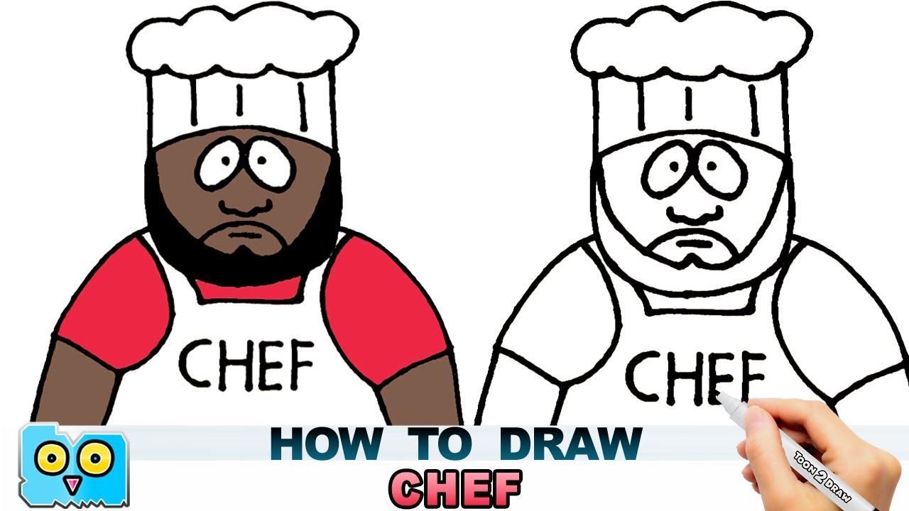 The Chef drawing | How to Draw Jerome McElory South Park - YouTube