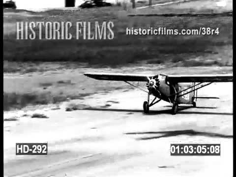 SINGLE ENGINE AIRPLANE IN FLIGHT, 1930S - YouTube