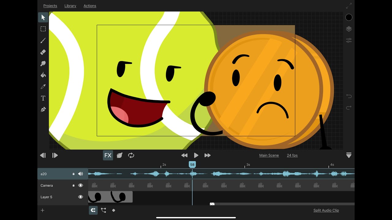 live animating bfdi3 thing 5 - YouTube