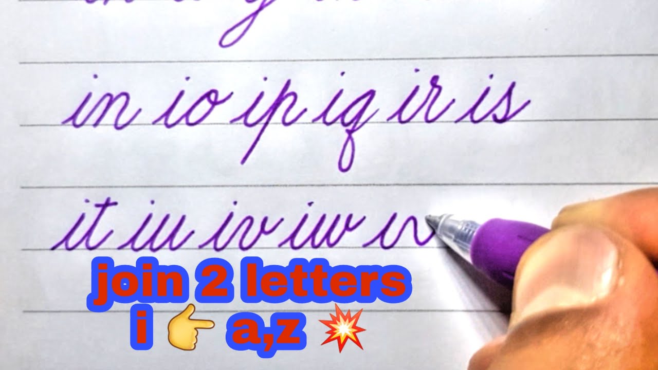 Connecting cursive letters letter i best handwriting practice - YouTube