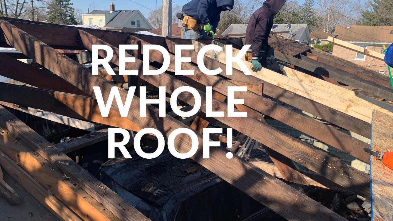Redecking entire roof. - YouTube