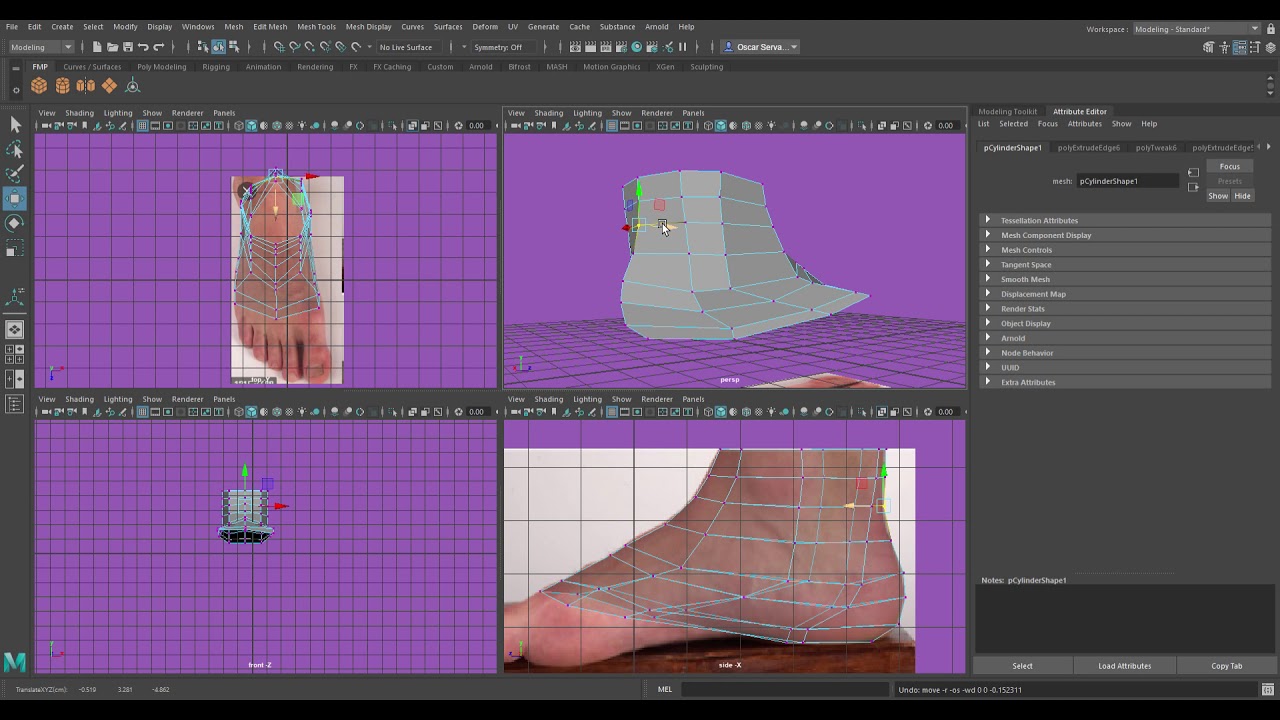 Making a Basic Foot Mesh in Maya - YouTube