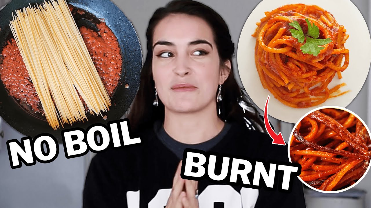 I Tried The NO BOIL Burnt TikTok Pasta (Spaghetti All'Assassina) - YouTube
