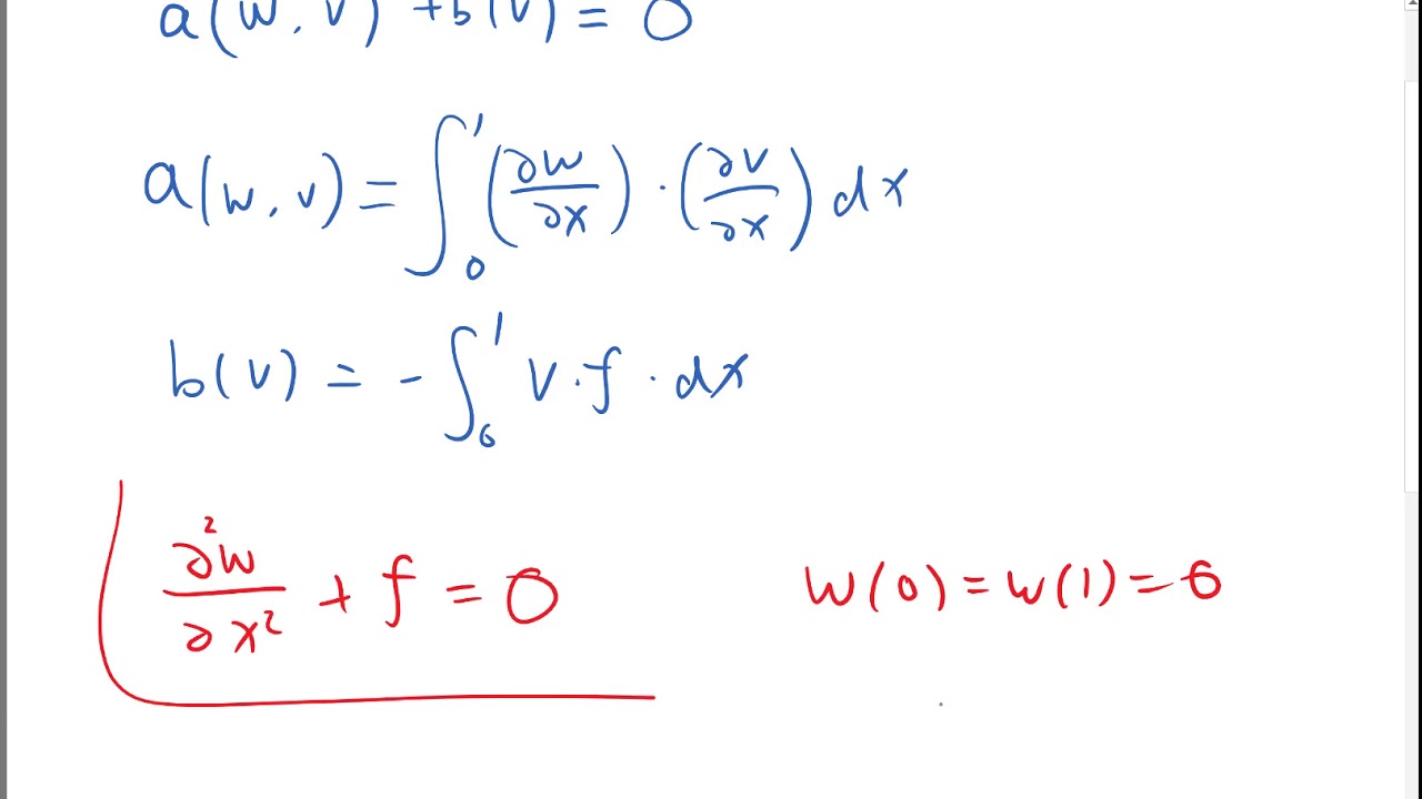 Finite Element For Solving Poisson S Equation The Weak Form Youtube