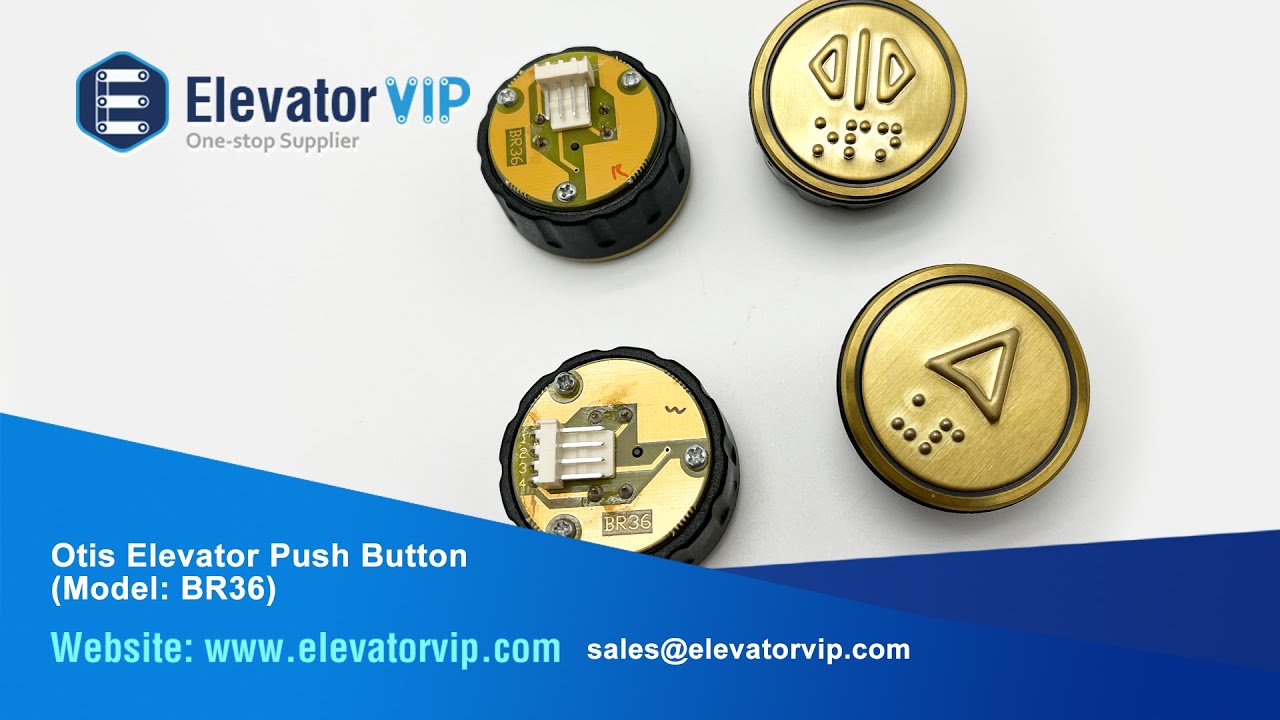 BR36 Otis Elevator Push Button Gold With Braille And Hairline Size 36mm - YouTube