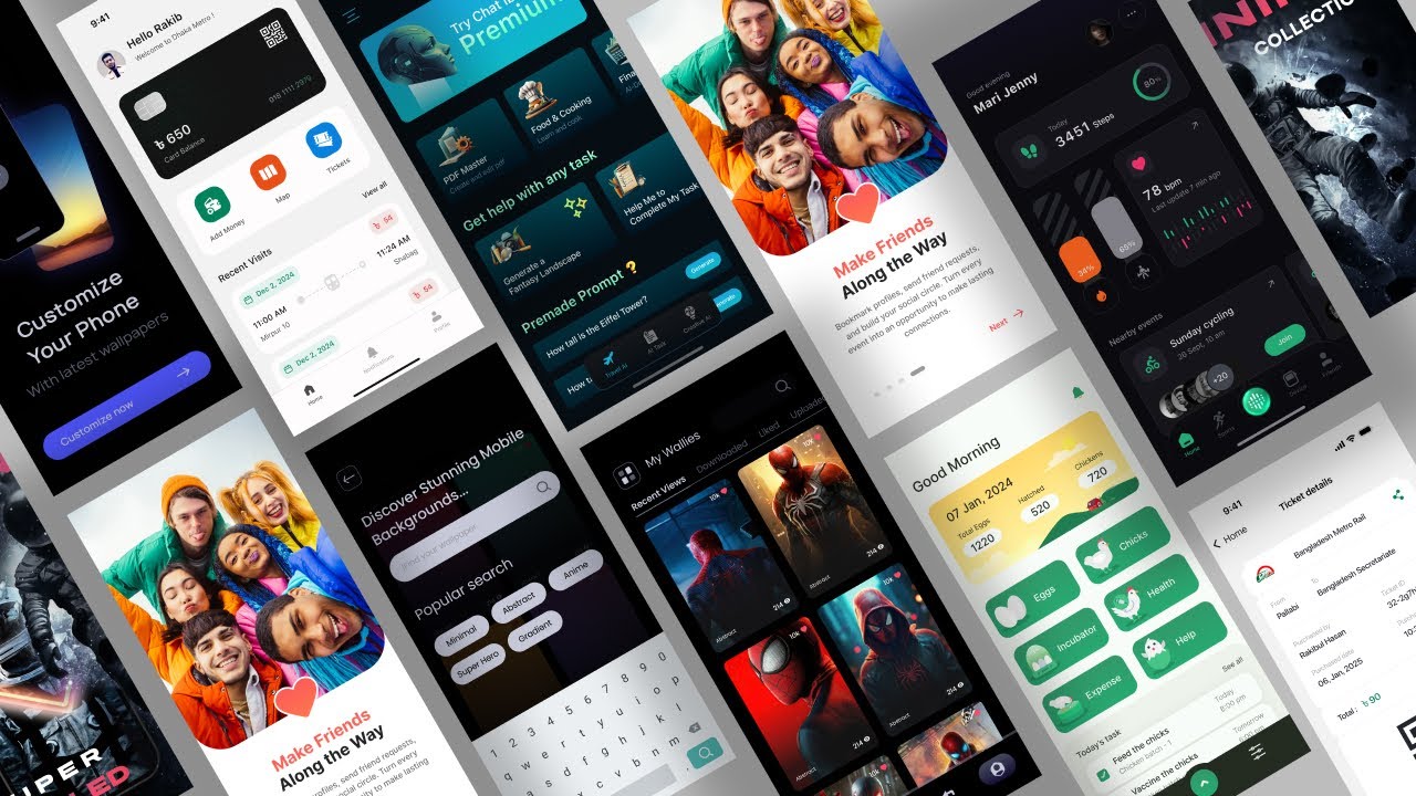 UI/UX Design Showcase | Creative Interfaces & Seamless Experiences ...
