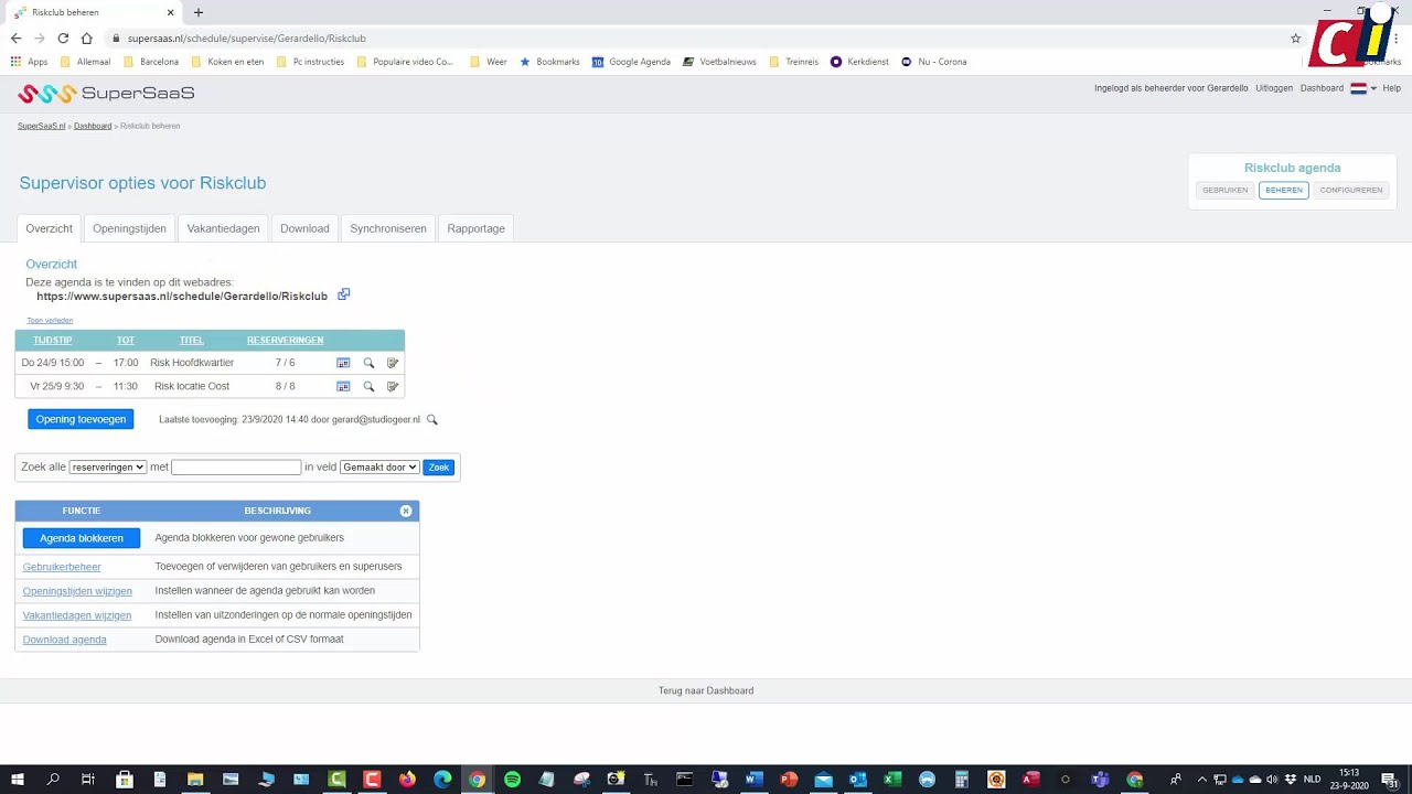 SuperSaaS - Agenda beheren en configureren - YouTube