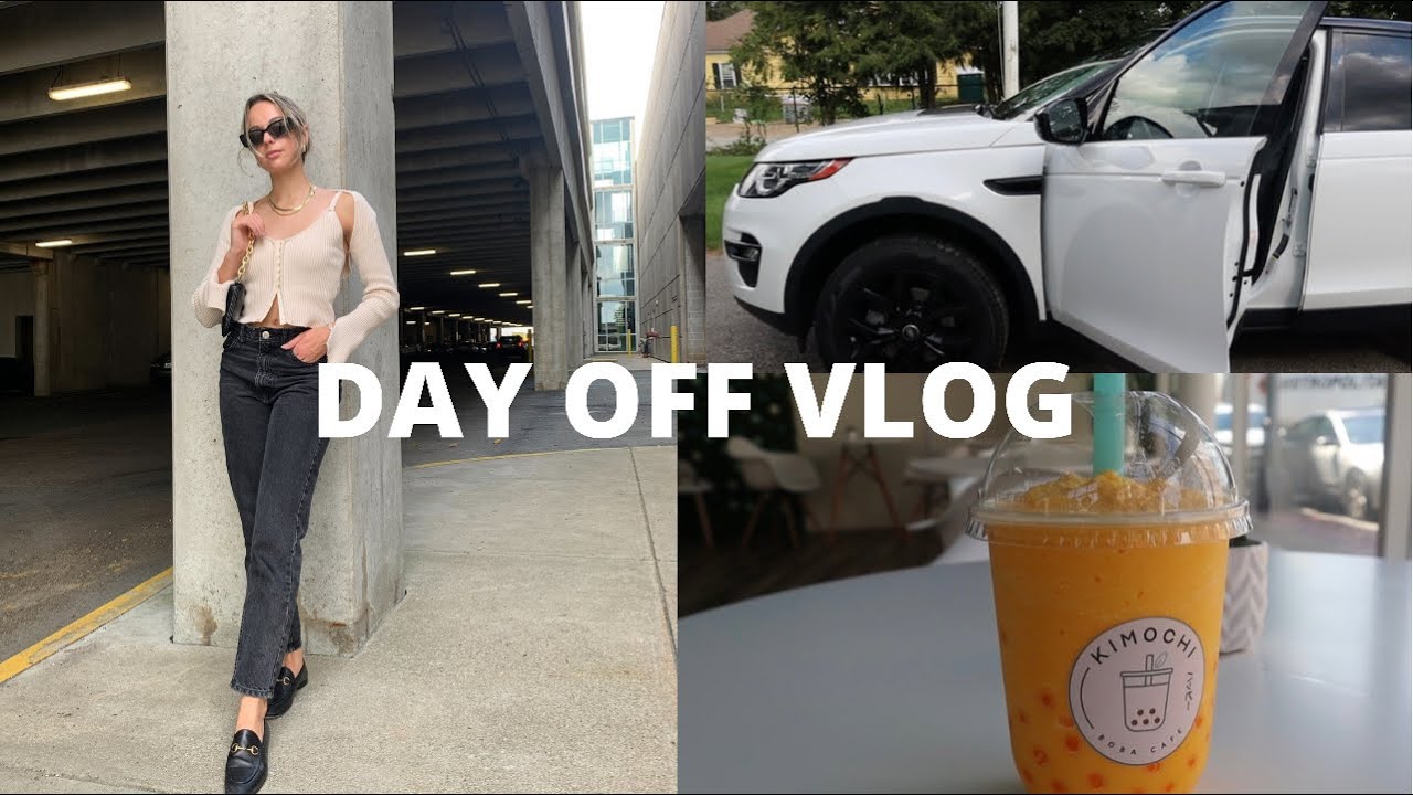 DAY OFF VLOG | trader joe's haul, boba tea, my new car tour + more ...