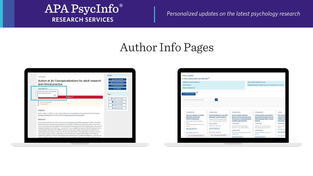 APA PsycInfo - Author Info Pages - YouTube