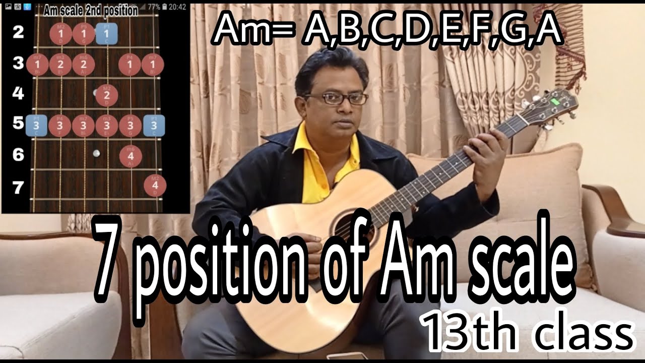 7 position of Am scale || All scale practice || Am scale in over ...