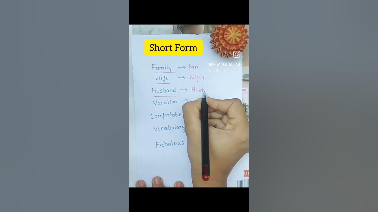 English short Form / English / how to make short Forms - YouTube