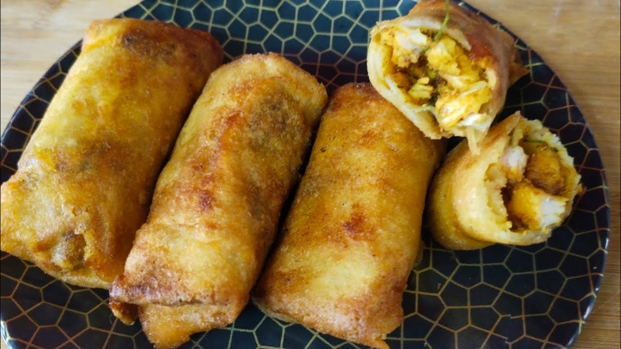 Chiken spring rolls! Crispy chicken spring rolls! Chicken spring rolls ...