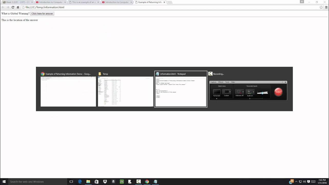 Introduction to Computer Science - HTML/JavaScript - InnerHTML/onClick Example - YouTube