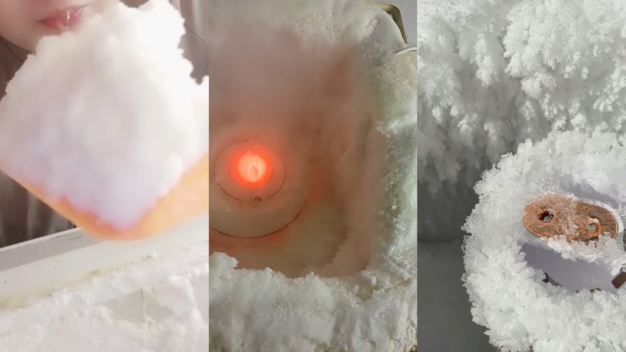 Ice Eating | Fluffy Ice Soft Crunches | Eating From Fresh Humidifier ...