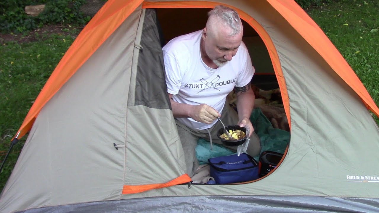 Cooking in a Tent with Hot Logic Mini - YouTube