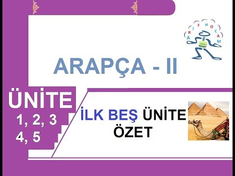 AÖF ARAPÇA 2 - ARA SINAV ÖNCESİ HIZLI TEKRAR