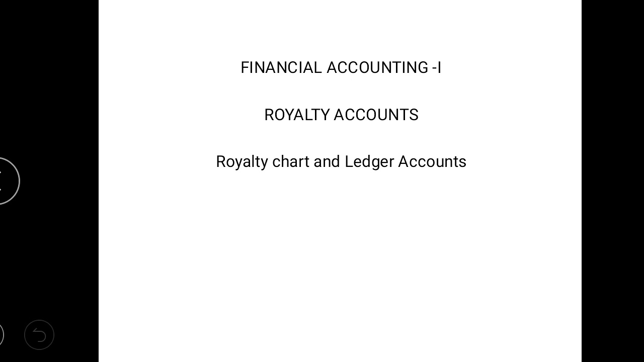 Royalty chart and Ledger Accounts - YouTube