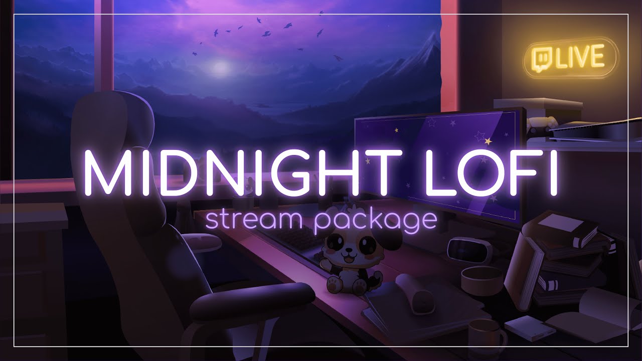 Animated Stream Overlay Package Midnight Lofi | Stream Designz - YouTube