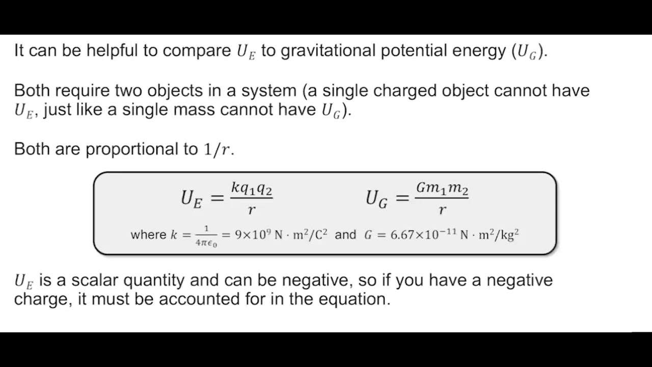 Electrical Potential Energy Equation