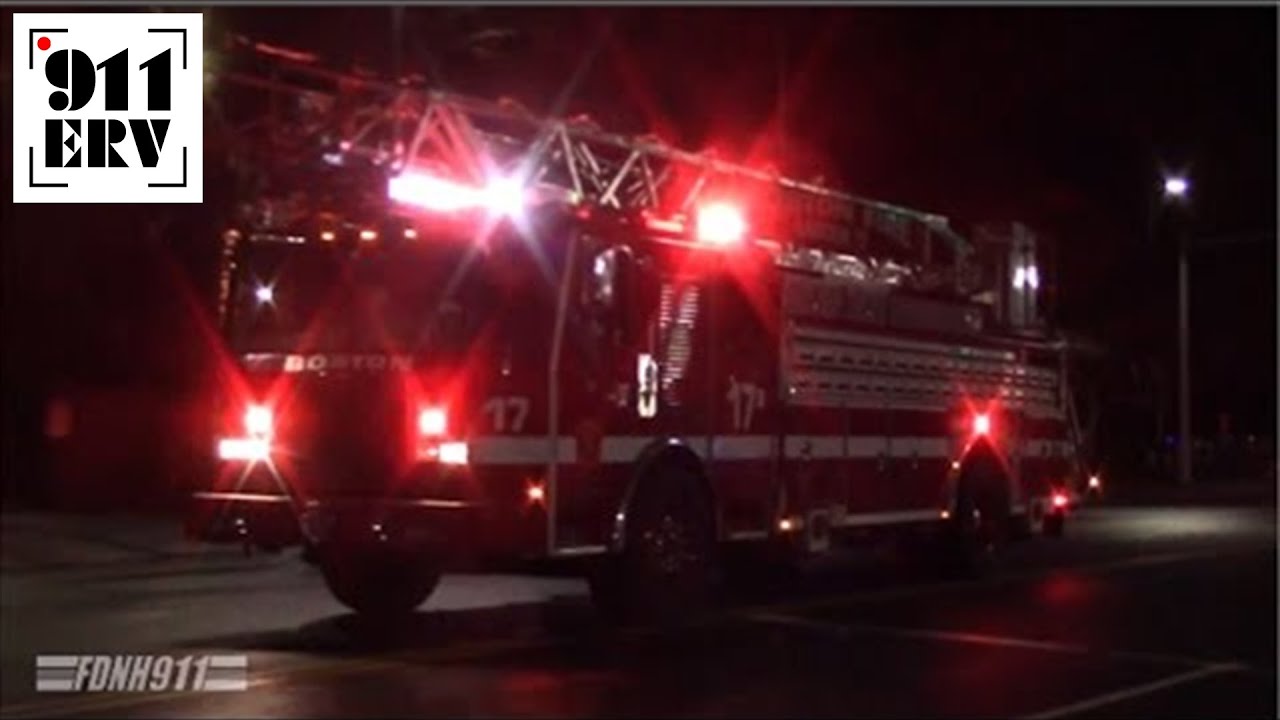 Boston Fire Ladder 17 and Ex-Engine 7 Responding - YouTube