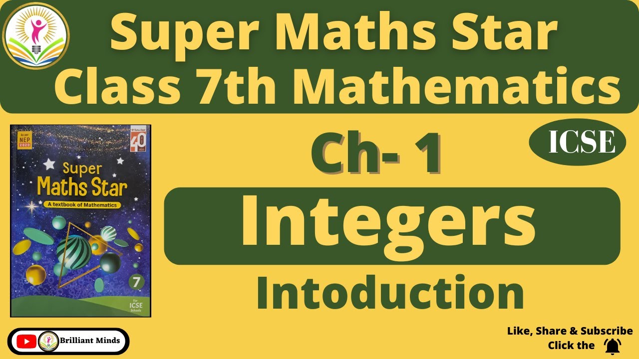 Ch-1 Integers | Class 7th ICSE | Super Maths Star | Chapter 1 ...