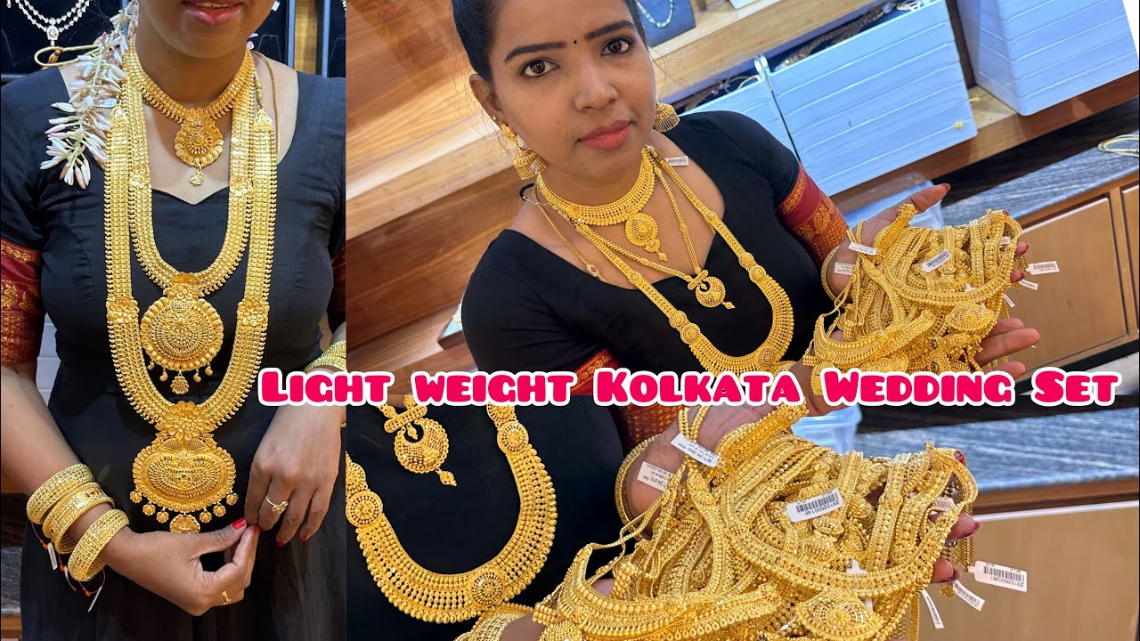 Gold Kolkata Lappa Wedding Jewellery Set |Lowest Wastage U Type V Type ...