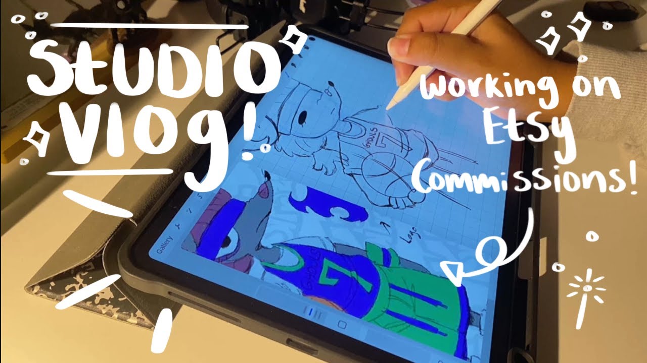 etsy studio vlog! | working on commissions, talks with a small etsy ...
