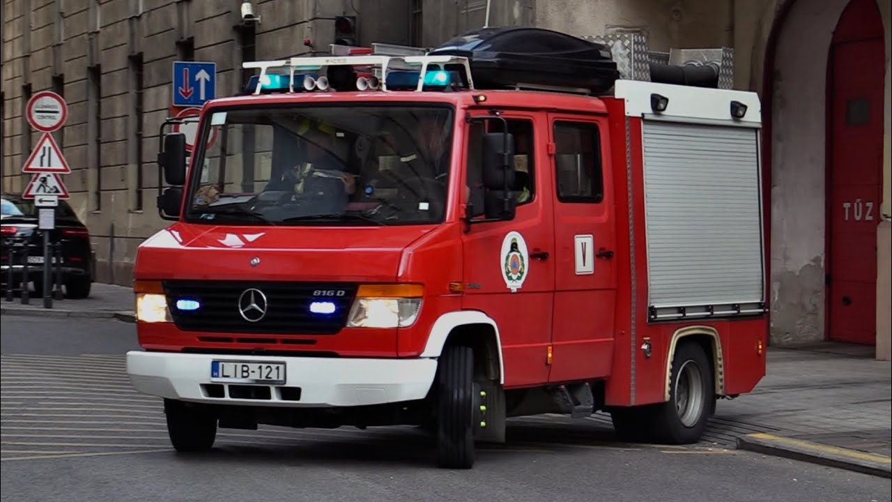 2x Budapest Fire Brigade Mini Pumper Responding - YouTube