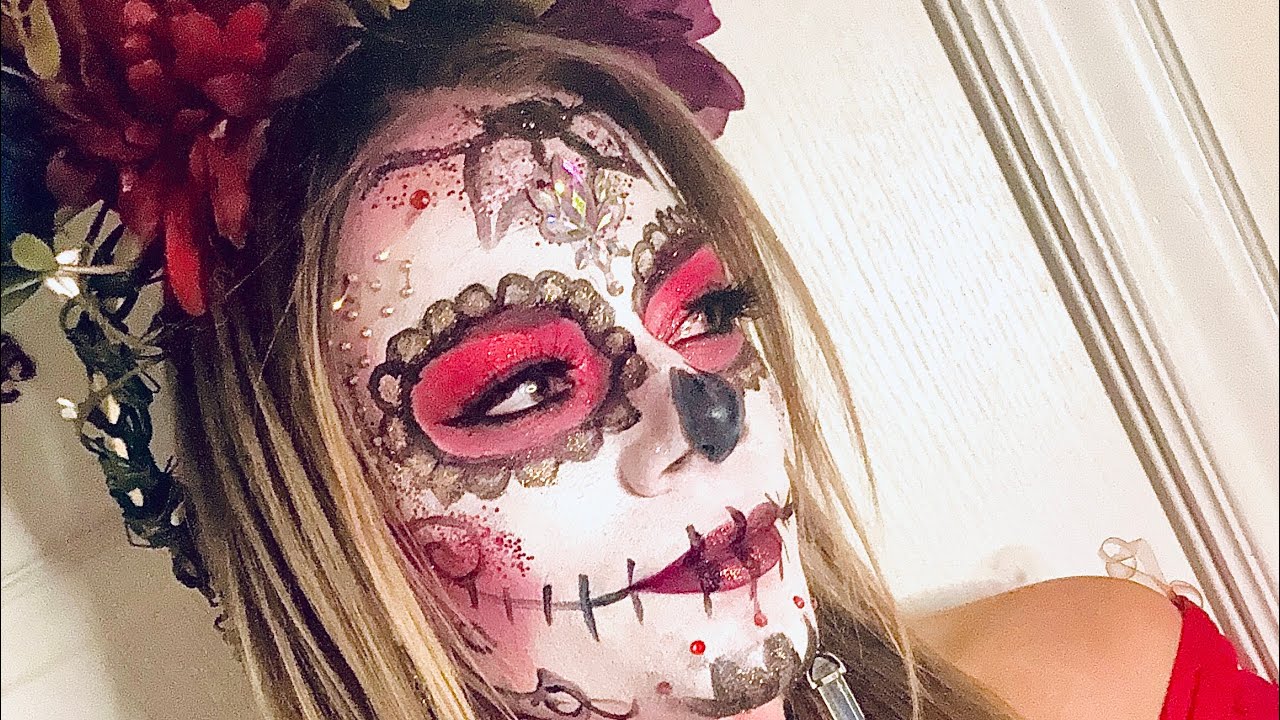 Easy Day of the Dead Makeup Tutorial - Sugar Skull - YouTube